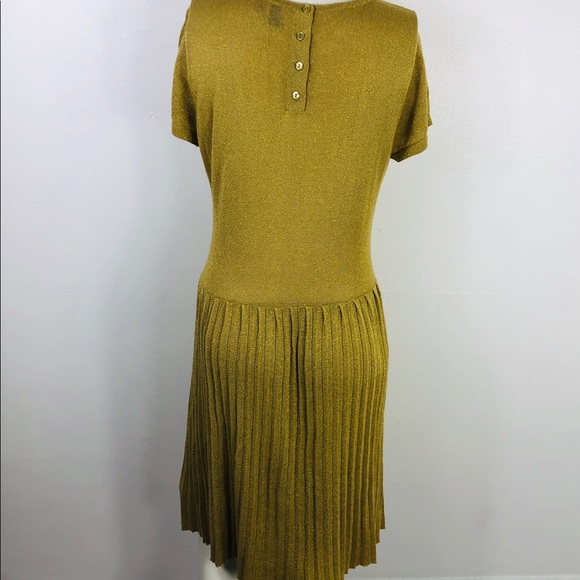 ASOS | Dresses | Asos Gold Semi Pleated Buttoned Back Dress | Poshmark